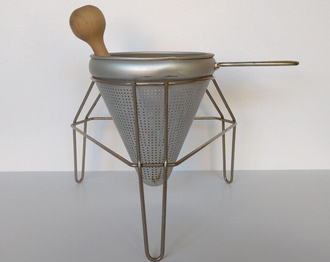 Cone Strainer Sieve With Stand & Wood Pestle - Etsy
