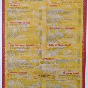 Vintage Italian Restaurant Menu Poster Da Meo Patacca Restaurante Rome ...