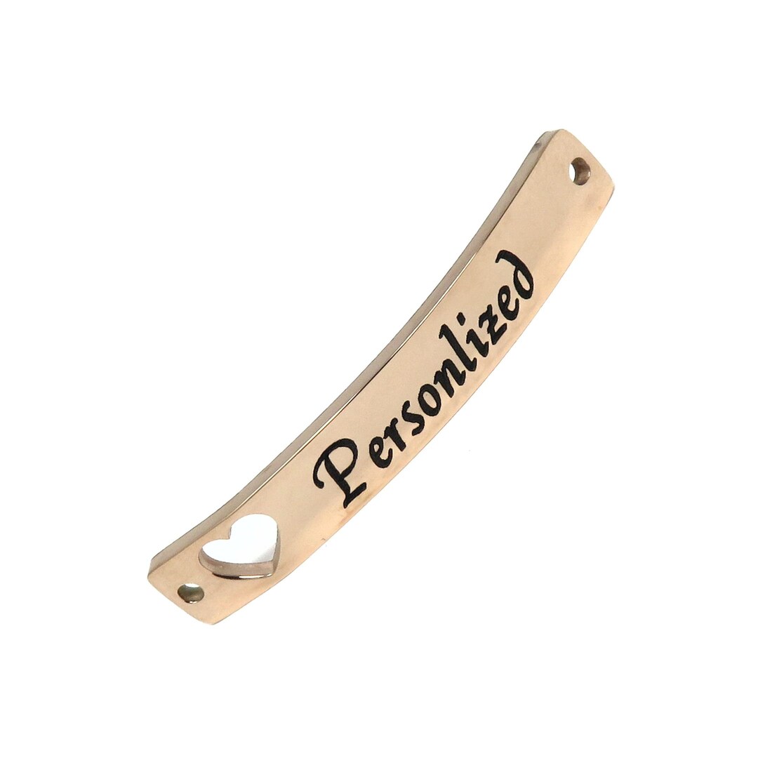 Rose Gold Bracelet Centerpiece Bar With Heart - 40mm X 6mm or 1 1/2" X ...