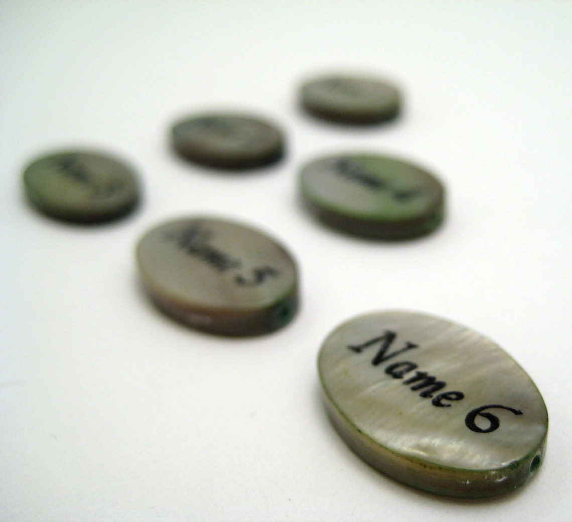 Personalized Olive Green Oval Mother of Pearl Shell Beads 17 | Etsy