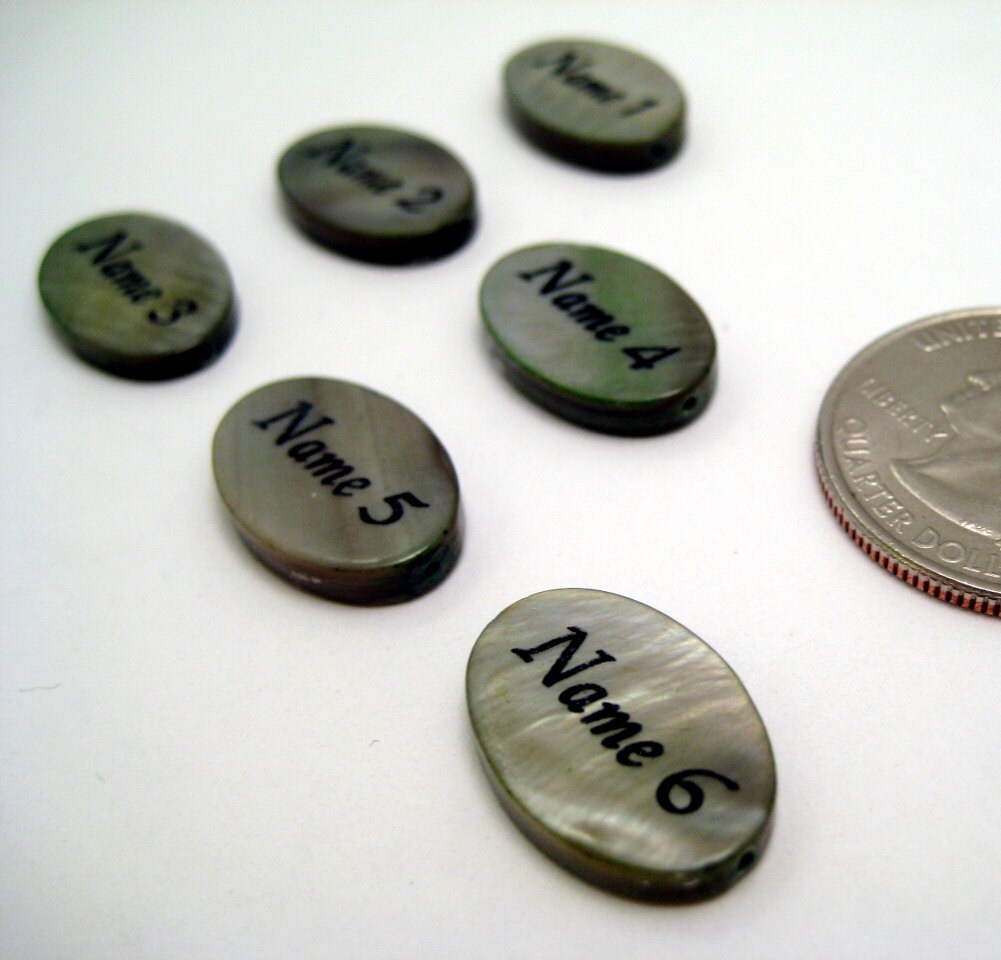 Personalized Olive Green Oval Mother of Pearl Shell Beads 17 | Etsy