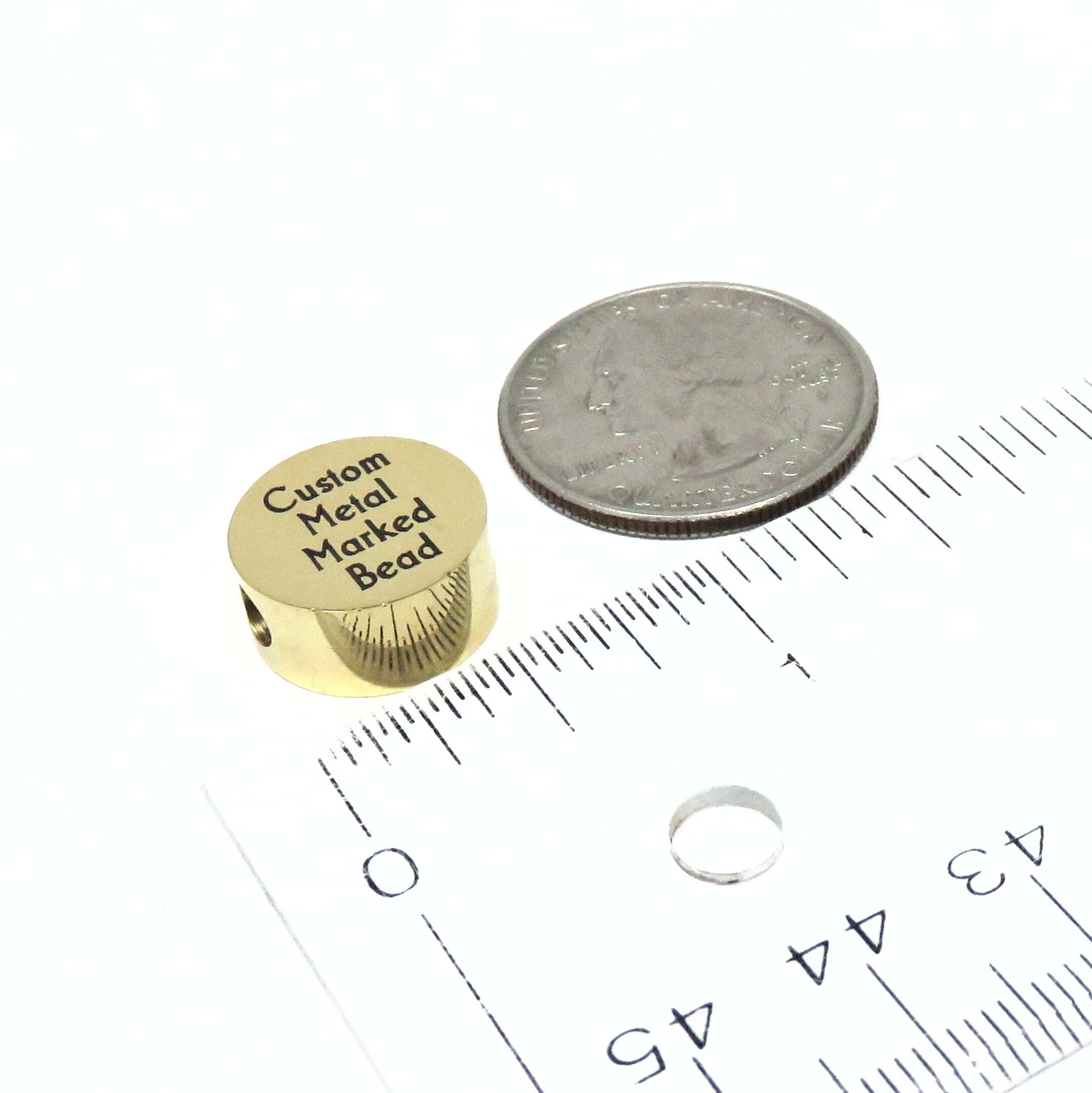 15mm Flat Circle Stainless Steel Thick Coin Bead - GOLD Color - Custom ...