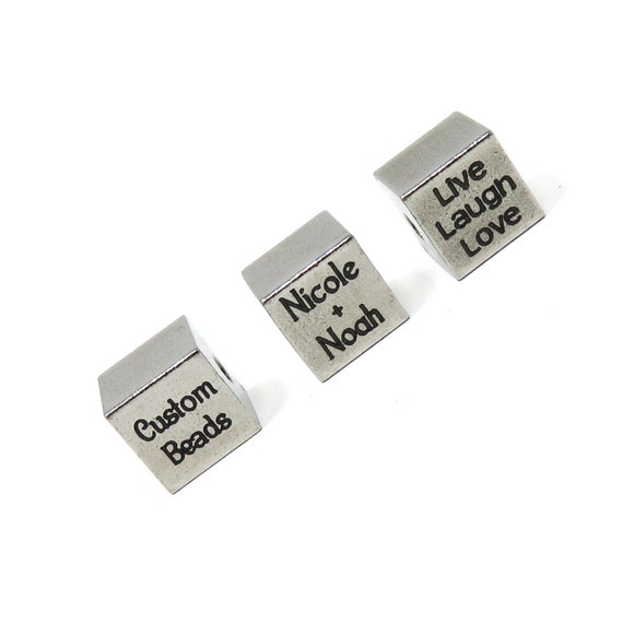 8mm x 8mm Square Cube MATTE Stainless Steel Bead Custom | Etsy