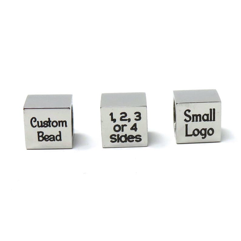 8mm X 8mm Square Cube Stainless Steel Bead Custom Engraved - Etsy