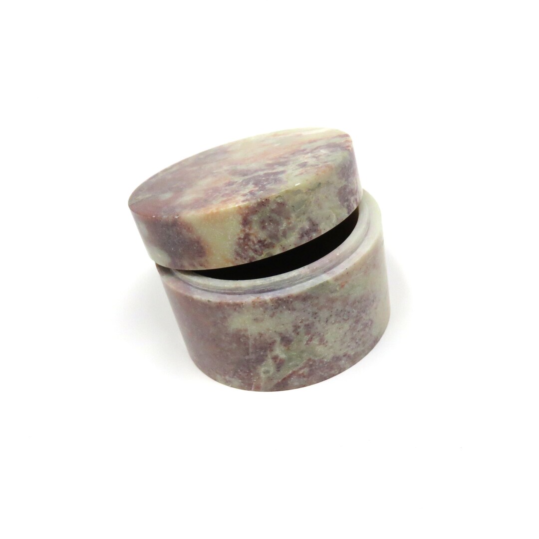 One Round Soapstone Box - Custom Engraved - Gift, Wedding, Engagement ...