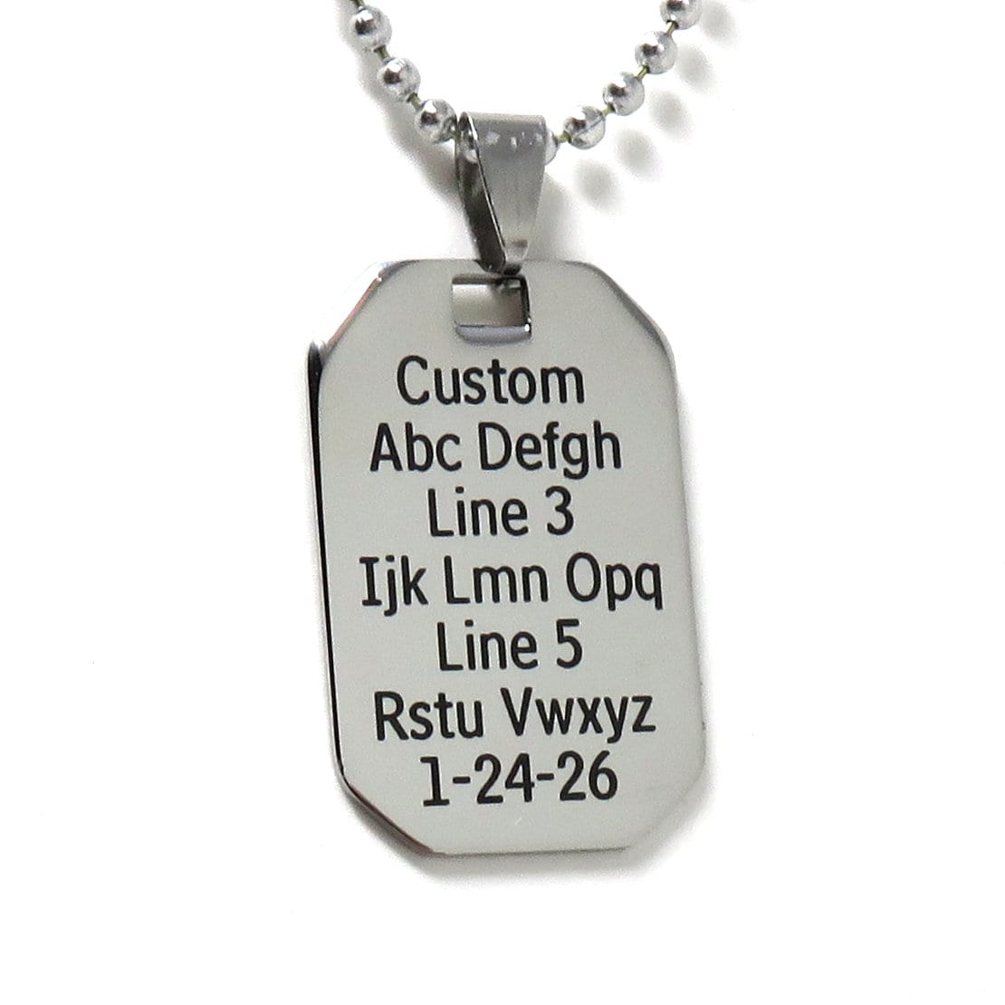 Rectangle Rounded Corners Pendant Necklace Custom Laser | Etsy