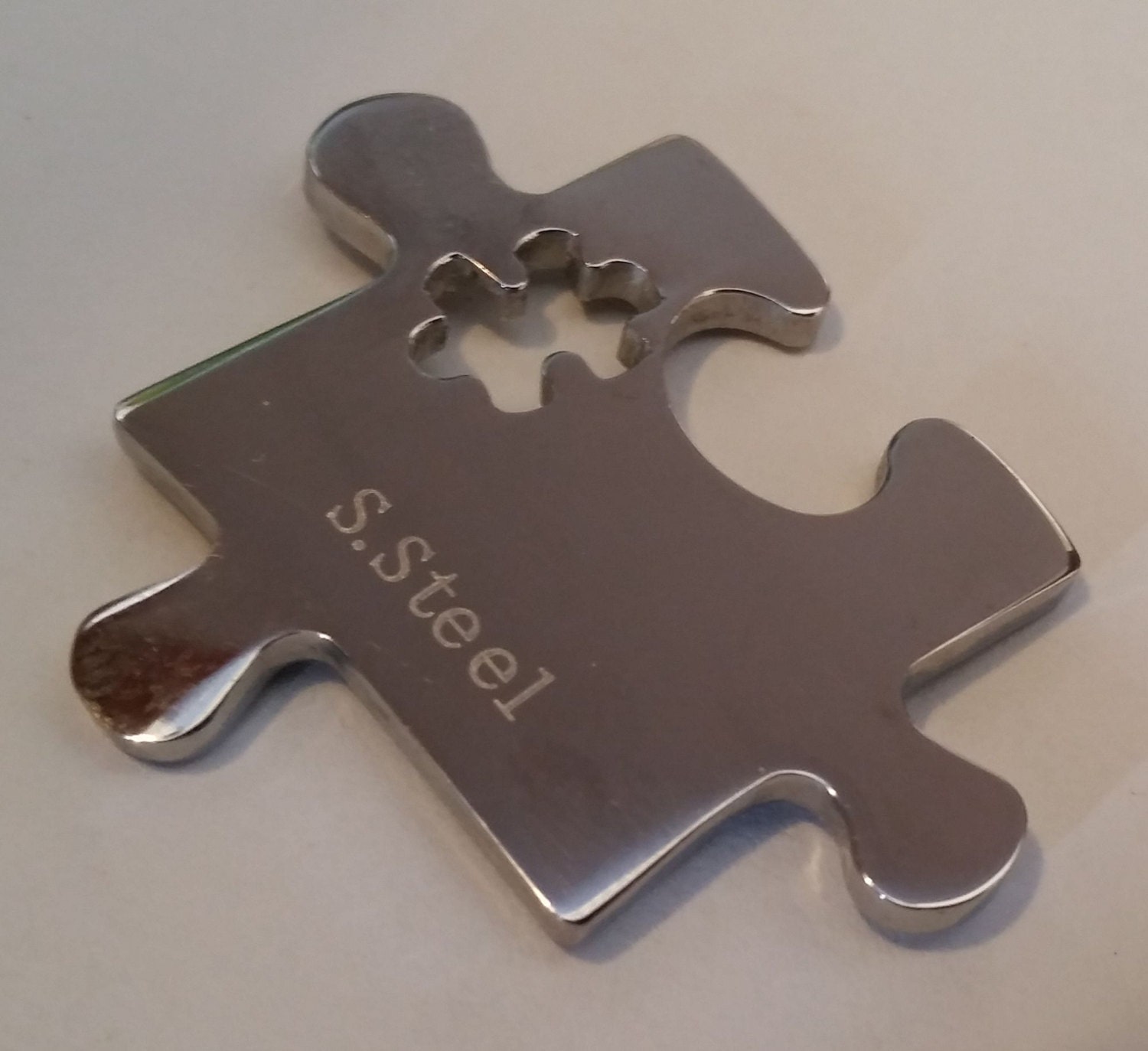 Puzzle Piece Stainless Steel Pendant 26 X 31 Mm or 1 X 1 1/4 - Etsy