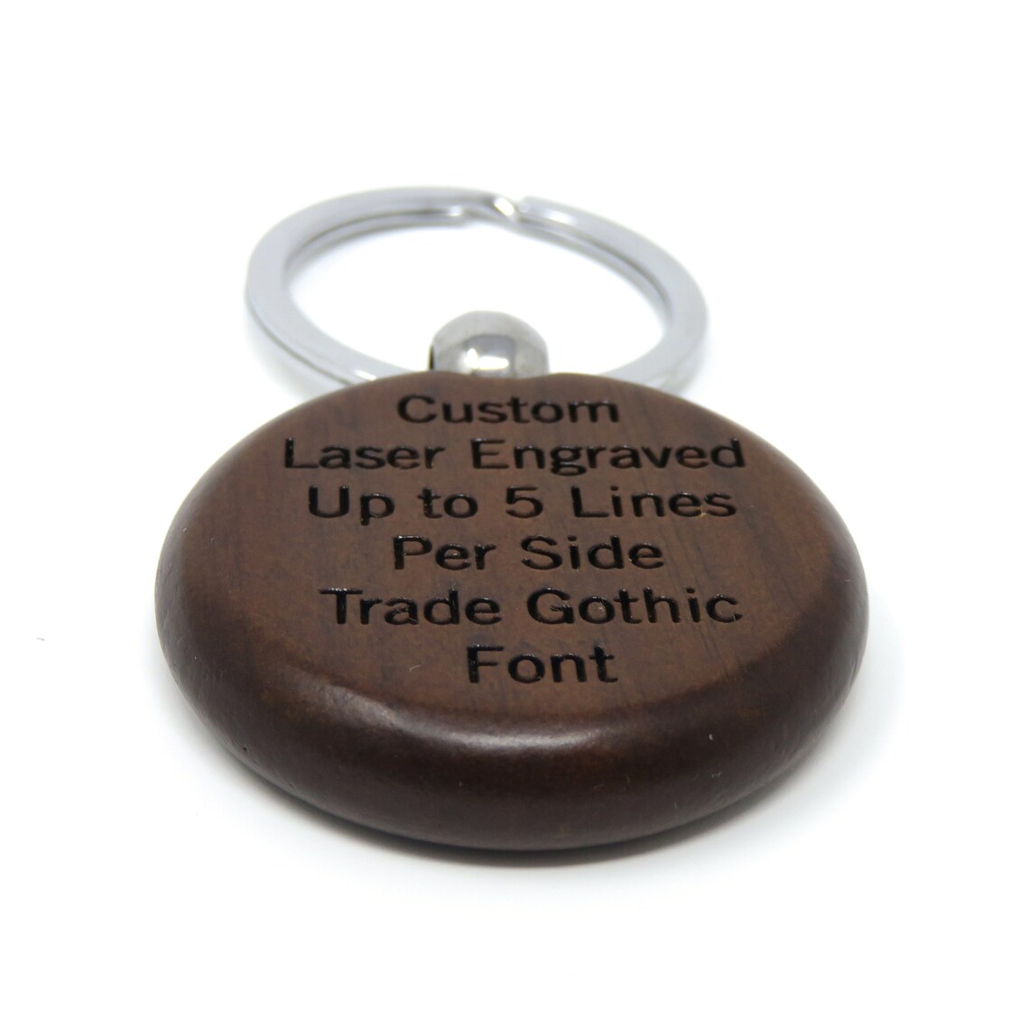 Walnut Wood Key Chain CIRCLE Key Ring PERSONALIZED - Etsy