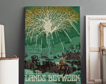 Elden Ring Lands Between Map Framed Poster, Elden Ring Map, High ...