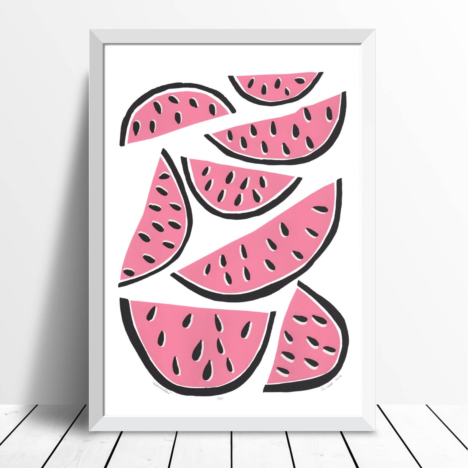 Watermelons Screen Print Edition of 60 (hot Pink) A3 Size - Etsy