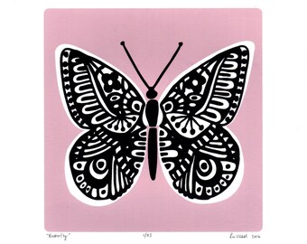 Butterfly Screen Print Edition of 85 sage Green A4 Size | Etsy