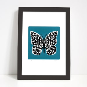 Butterfly Screen Print Edition of 85 (slate Teal) A4 Size - Etsy