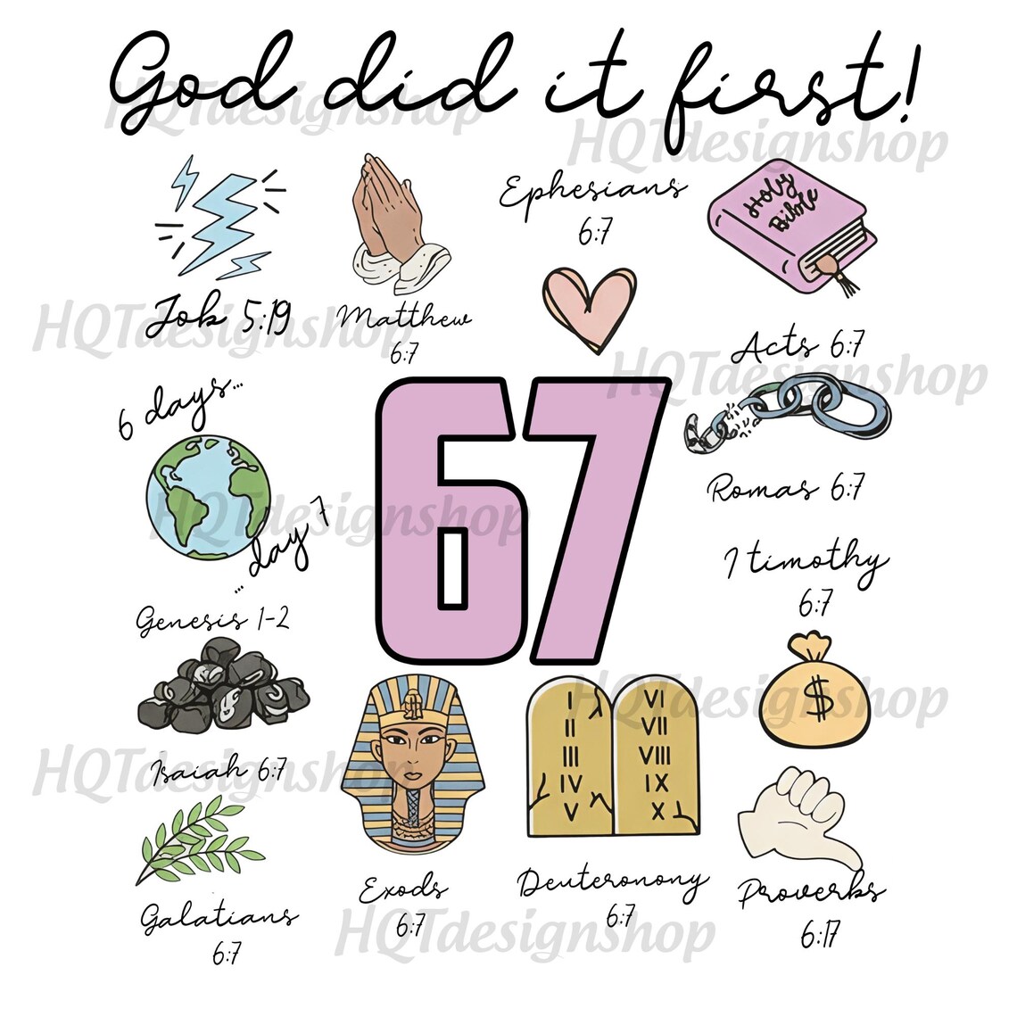 God Did It First 67 PNG, Bible Verse Icons Christian Design, Scripture ...