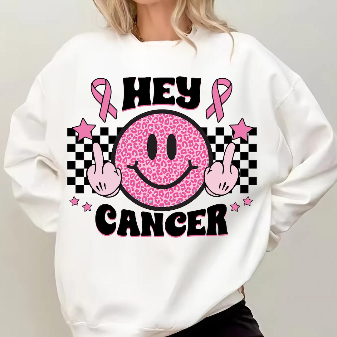 Hey Cancer PNG, Breast Cancer Awareness Sublimation, Pink Ribbon Middle ...