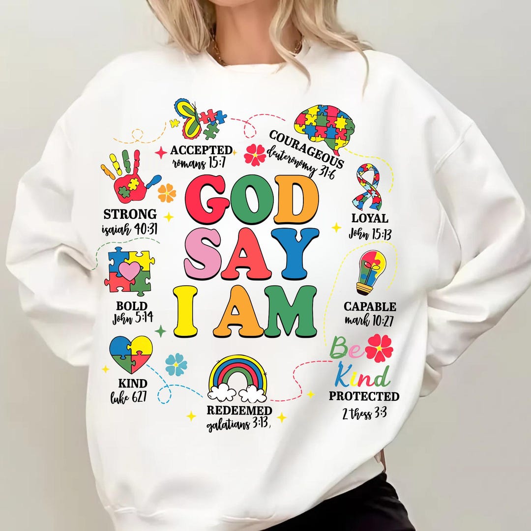 God Says I Am Autism Awareness PNG | Faith Christian Autism Design ...