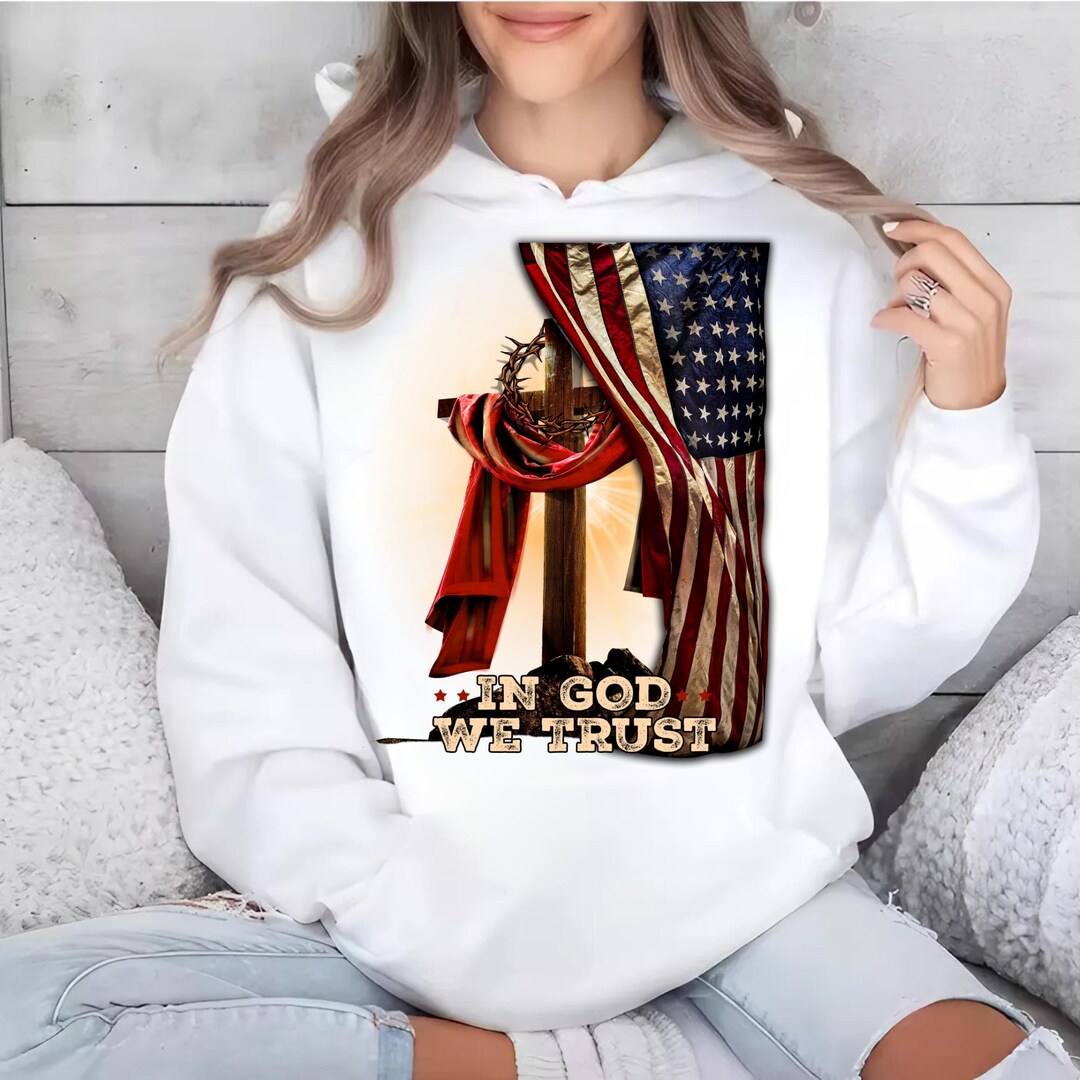 In God We Trust Cross and American Flag - Christian Patriotic Design - Etsy