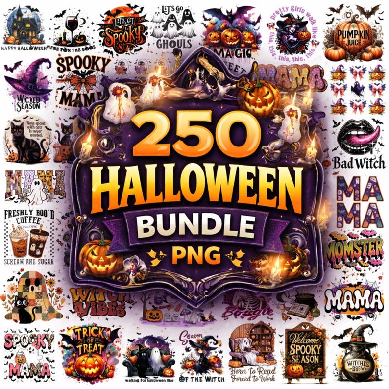 Halloween PNG Bundle, Mega Halloween Bundle, Ghost PNG Bundle, Spooky ...