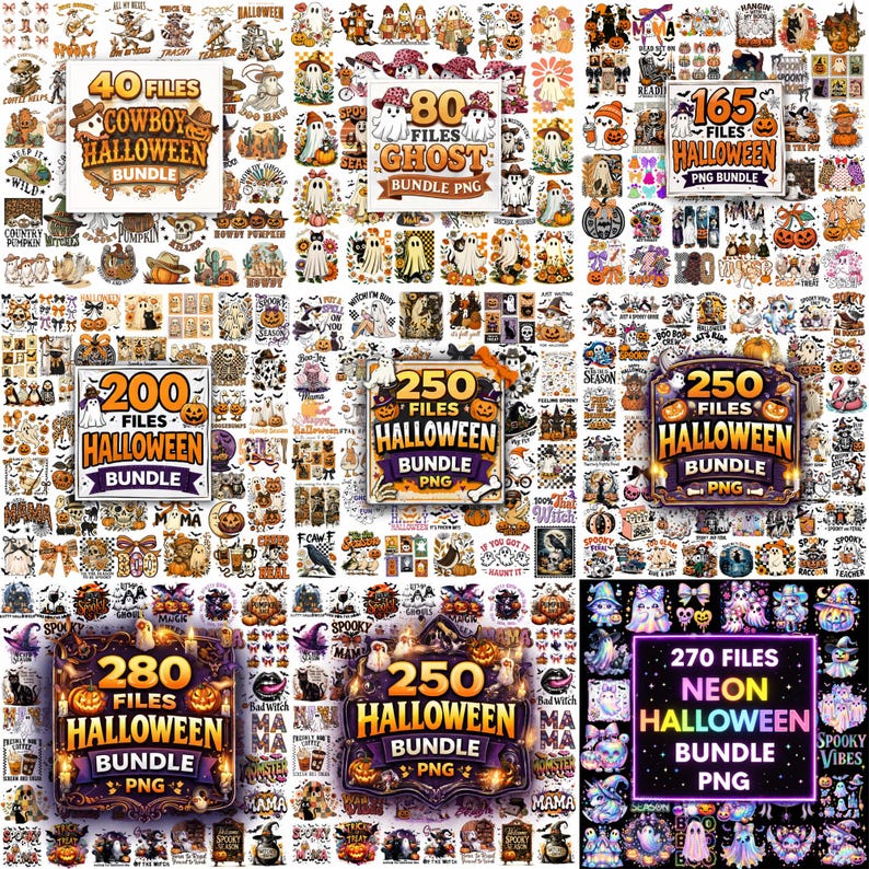 Halloween PNG Bundle, Mega Halloween Bundle, Ghost PNG Bundle, Spooky ...