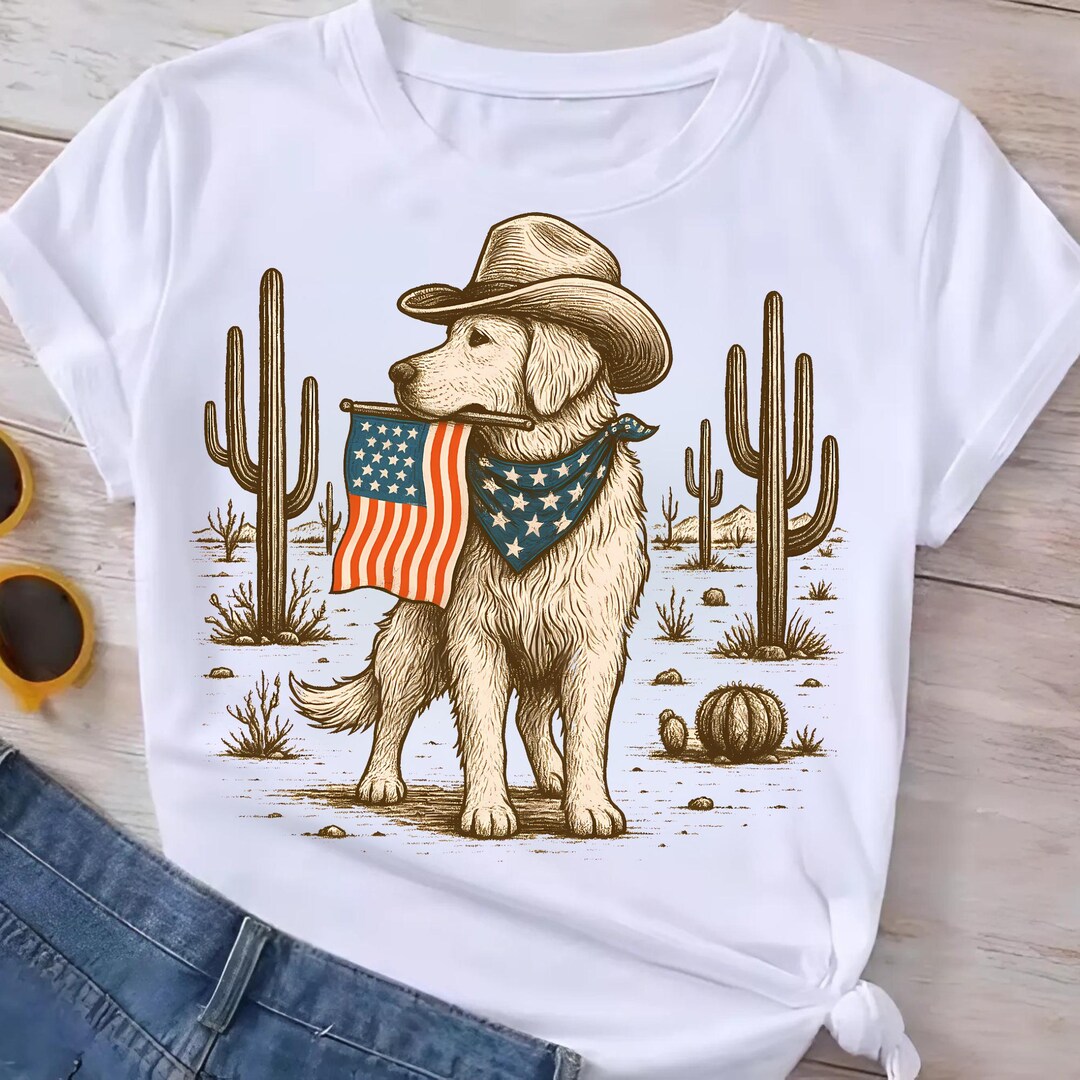 Cowboy Dog USA PNG, Patriotic Western Dog Sublimation, 4th of July ...