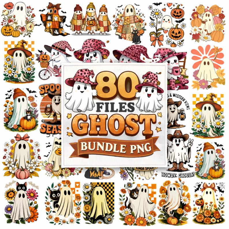 Halloween PNG Bundle, Mega Halloween Bundle, Ghost PNG Bundle, Spooky ...