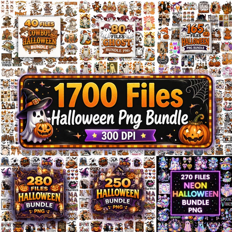 Halloween PNG Bundle, Mega Halloween Bundle, Ghost PNG Bundle, Spooky ...