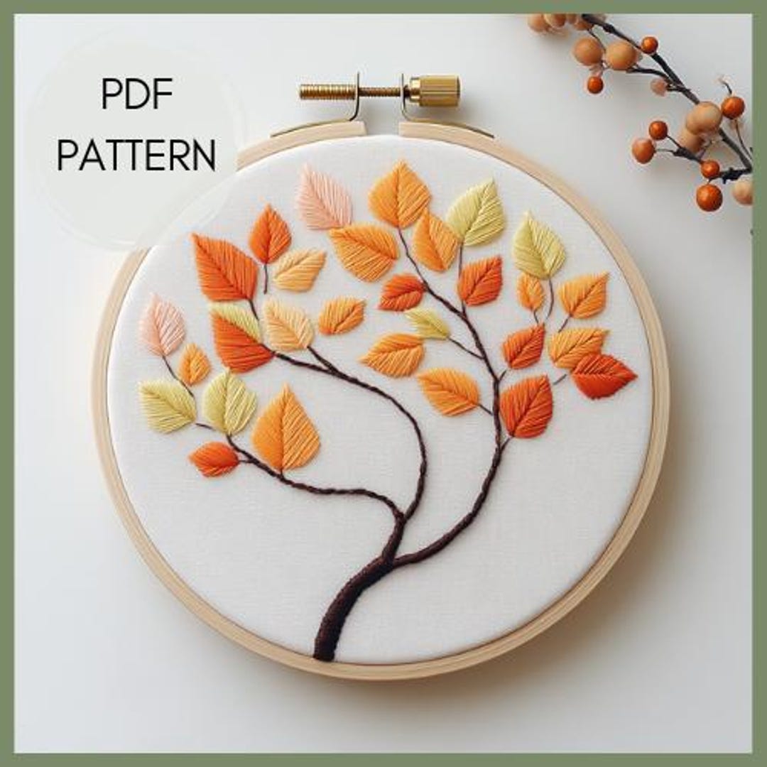 Tree Embroidery Pattern, Instant Download, Botanical Embroidery, Floral ...