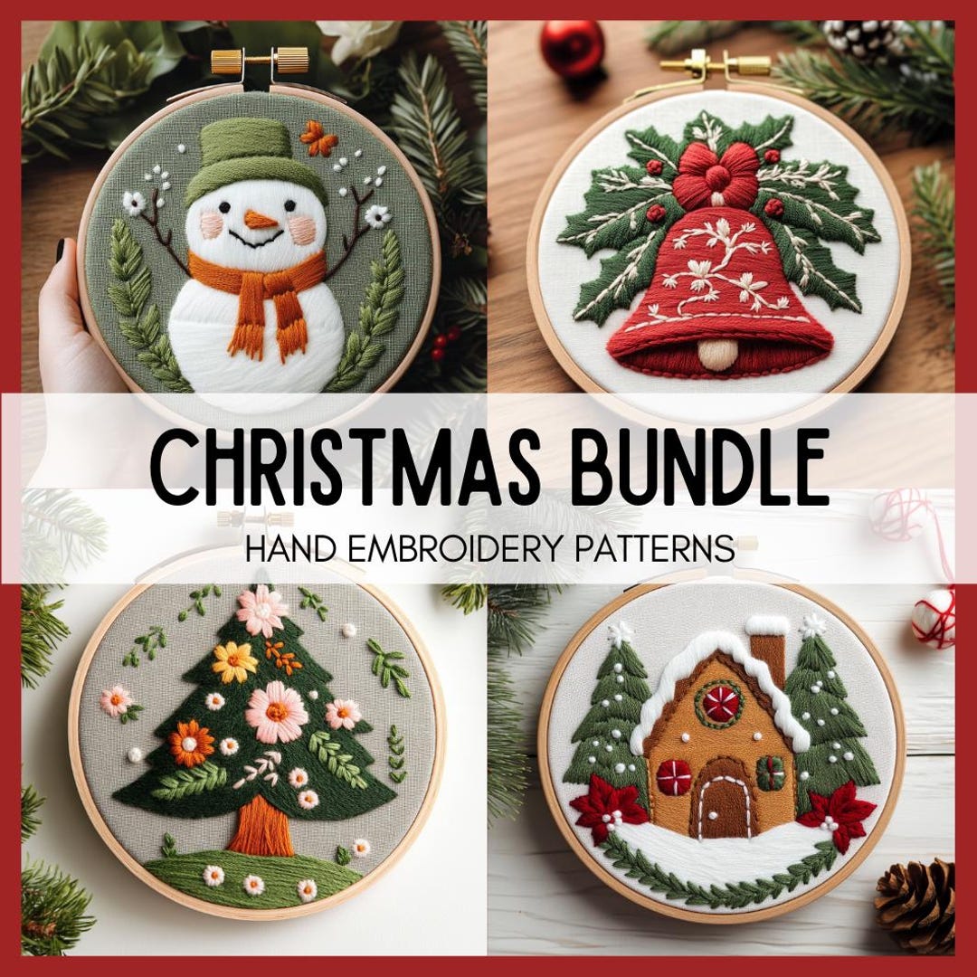 Christmas Mini Bundle, Hand Embroidery Pattern, Christmas Patterns ...