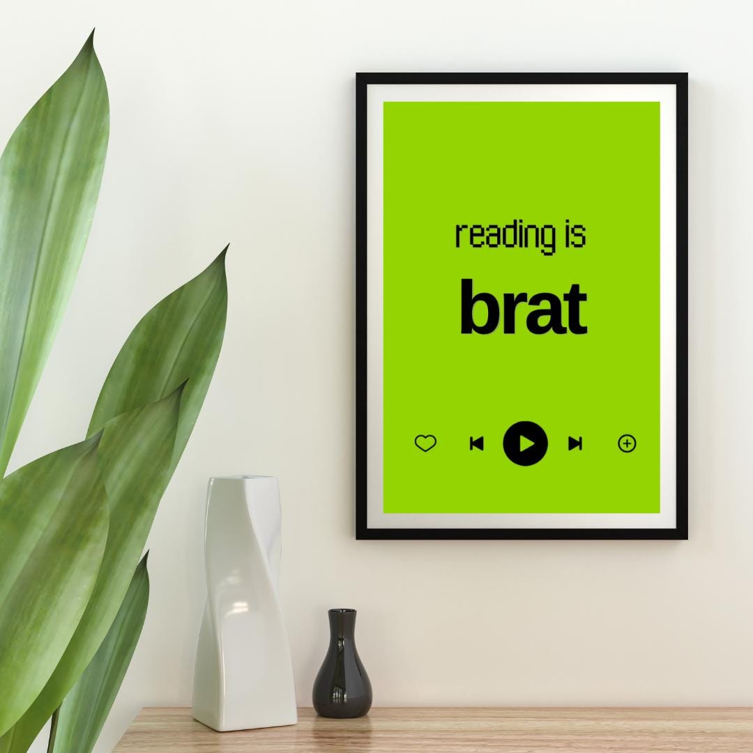 Reading is Brat Classroom Poster - Etsy