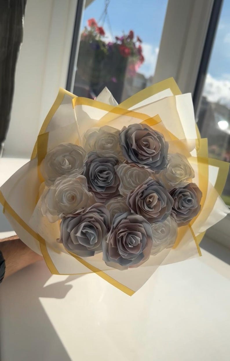 Eternal Rose Bouquet Ribbon Roses Flower Bouquet Flower Bouquet ...