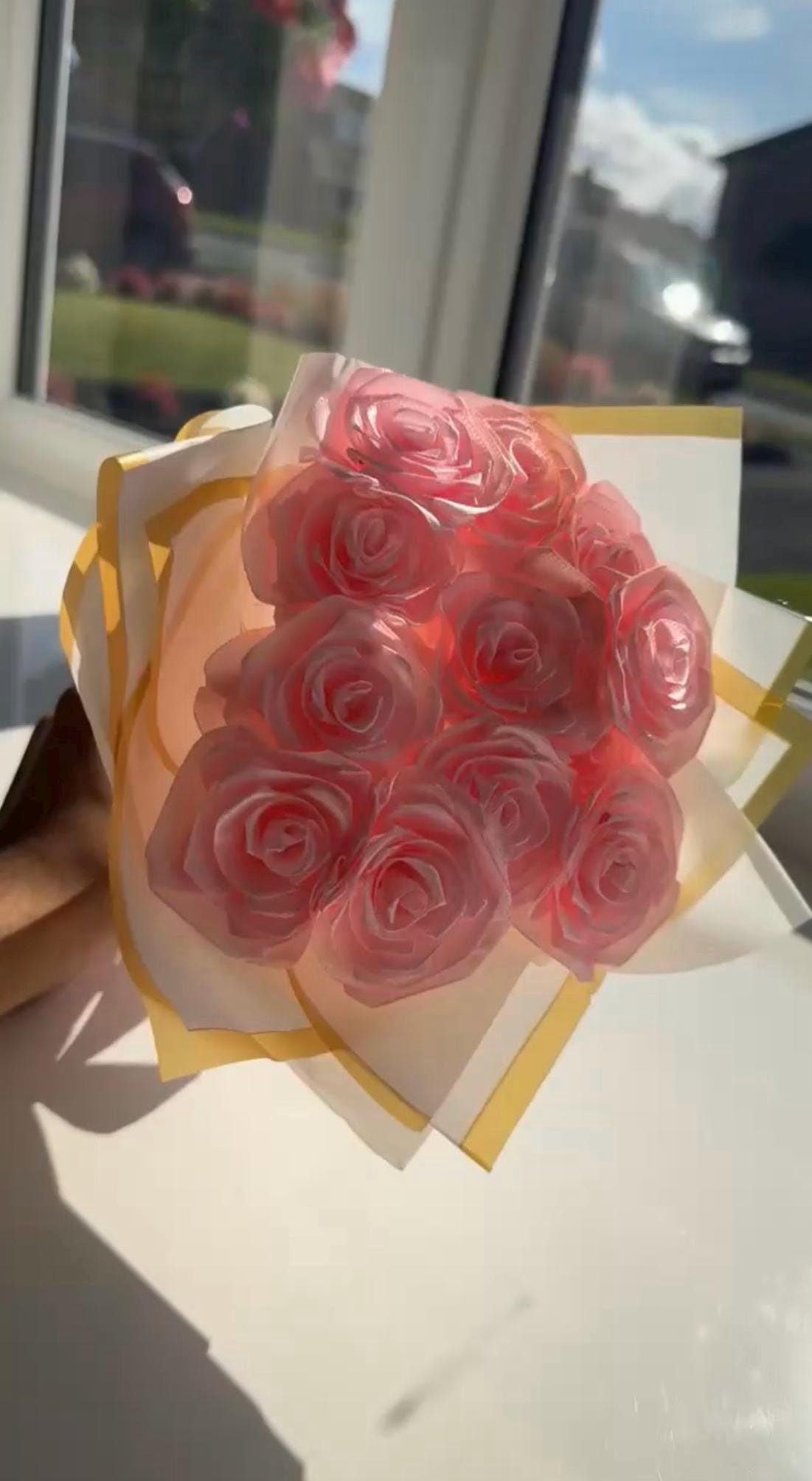 Eternal Rose Bouquet Ribbon Roses Flower Bouquet Flower Bouquet ...