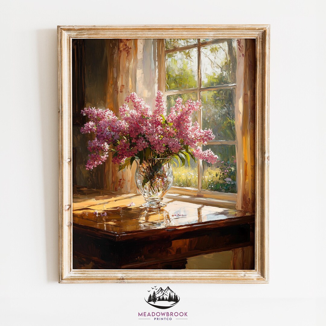 Vintage Dining Table Print - Printable Rustic Interior Art, Charming ...