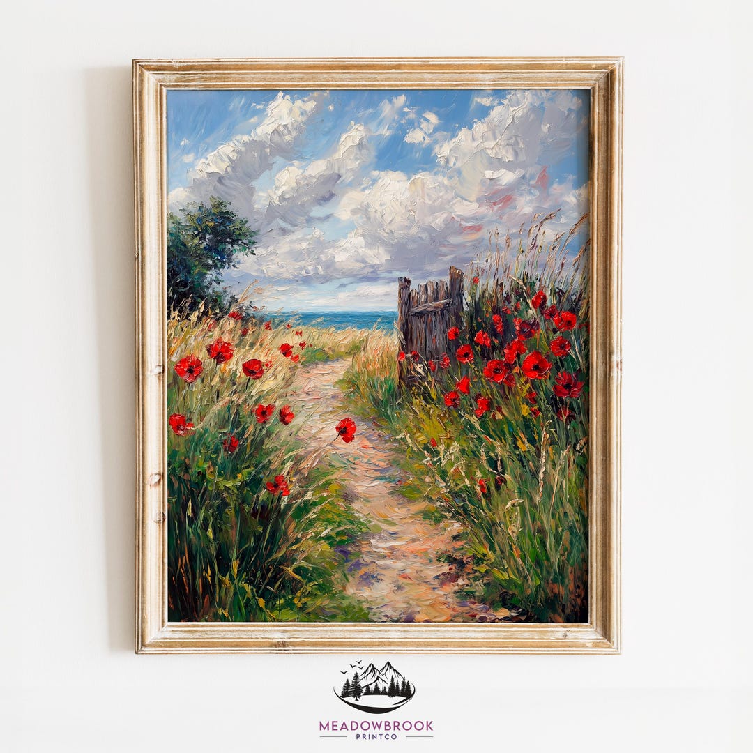 Overgrown Garden Path in Spring - Vintage Country Gate With Wildflowers ...