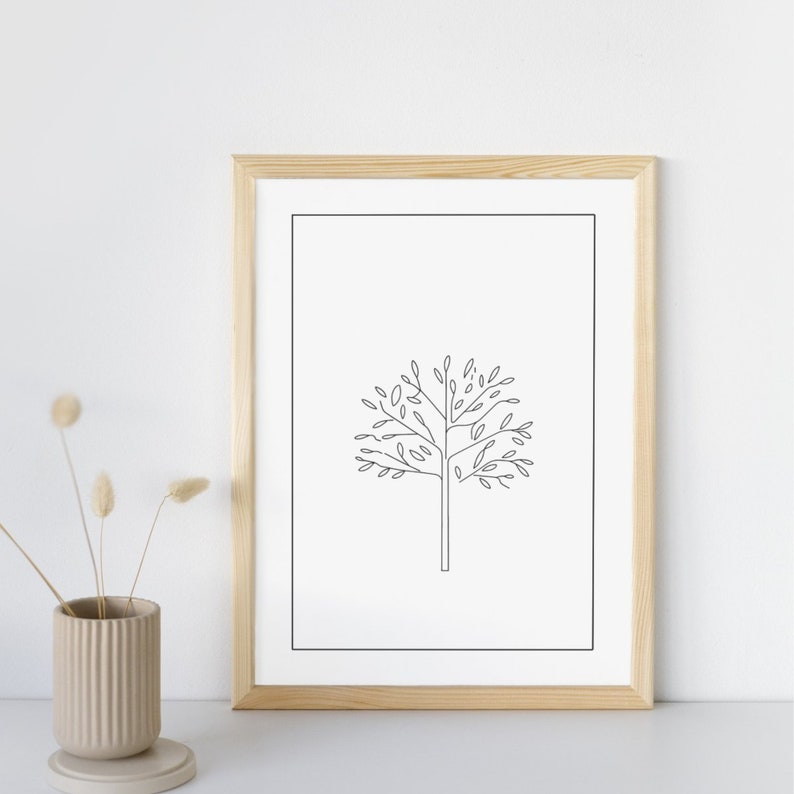 Printable Minimalist Tree Design Wall Art Modern Digital Artwork in A4 ...