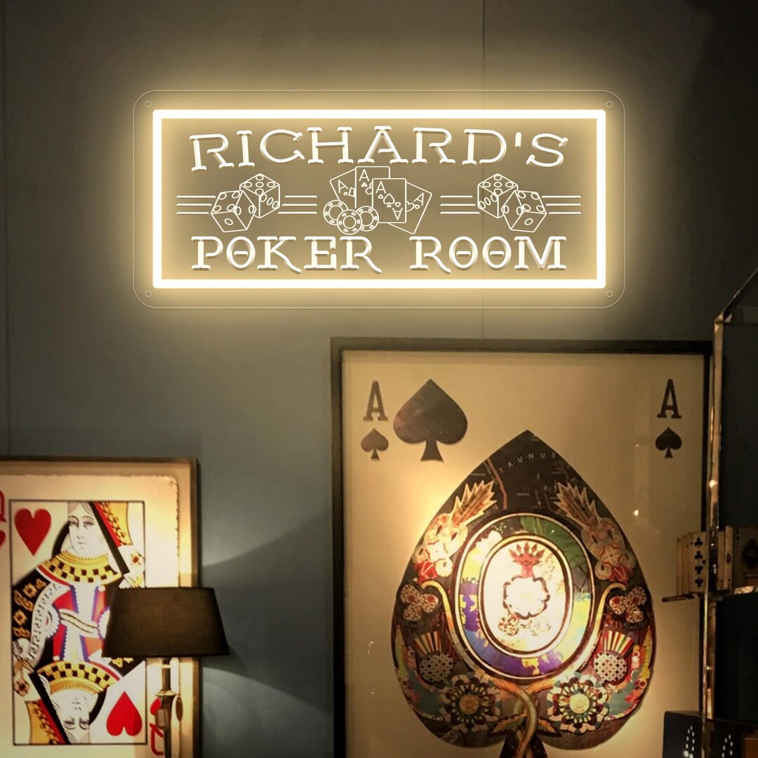 Personalized Poker Room LED Neon Sign, Custom Man Cave Decor - Etsy