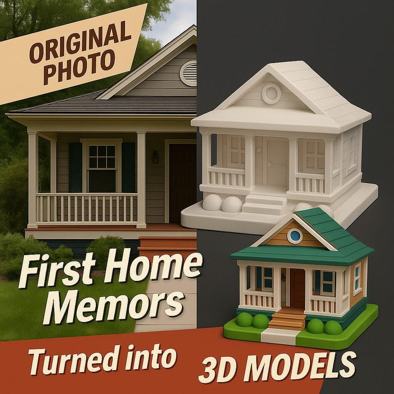 Custom 3D House Model STL | Personalized Home Memory File (digital ...