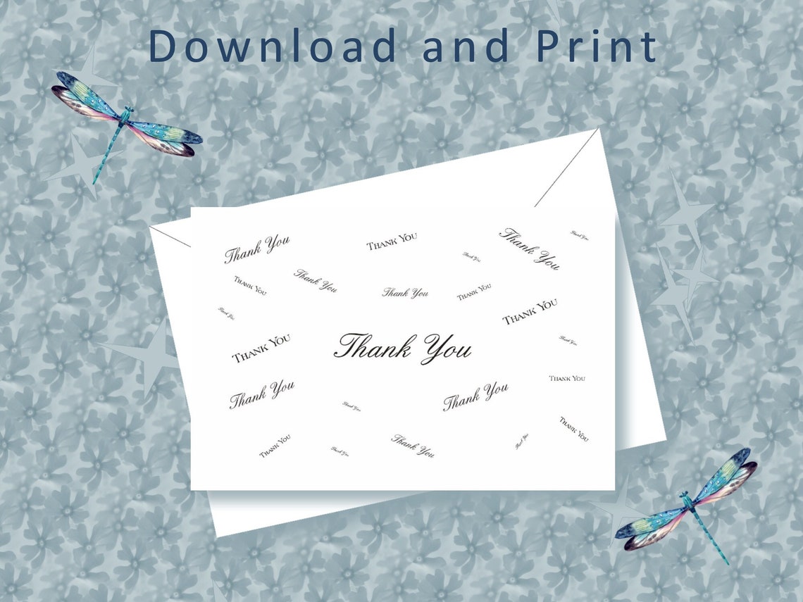 Thank You Card Many Thanks Design Minimalist Card PDF and PNG Digital ...