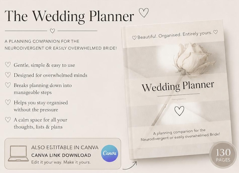 Editable Wedding Planner Canva Template | Instant Download Printable ...