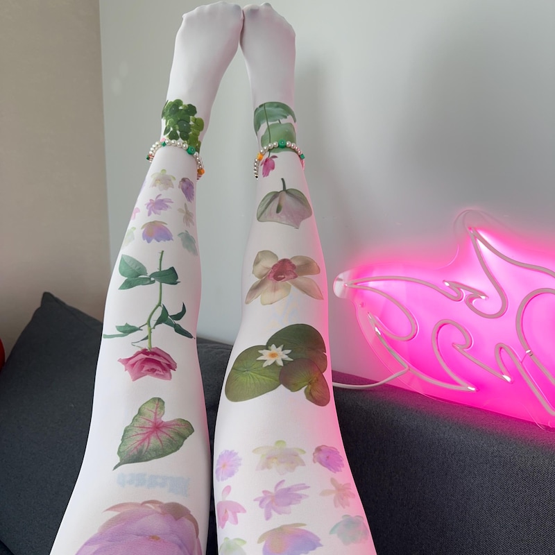 Printed Tights - Etsy