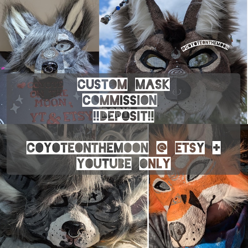 CUSTOM DEPOSIT ONLY Custom Animal Therian Style Furry Mask. Made to ...