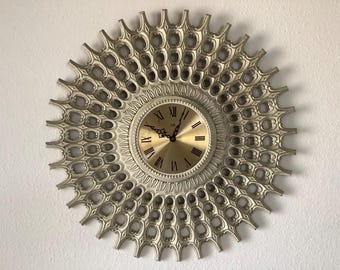 Mid Century Elgin Starburst Clock - Etsy