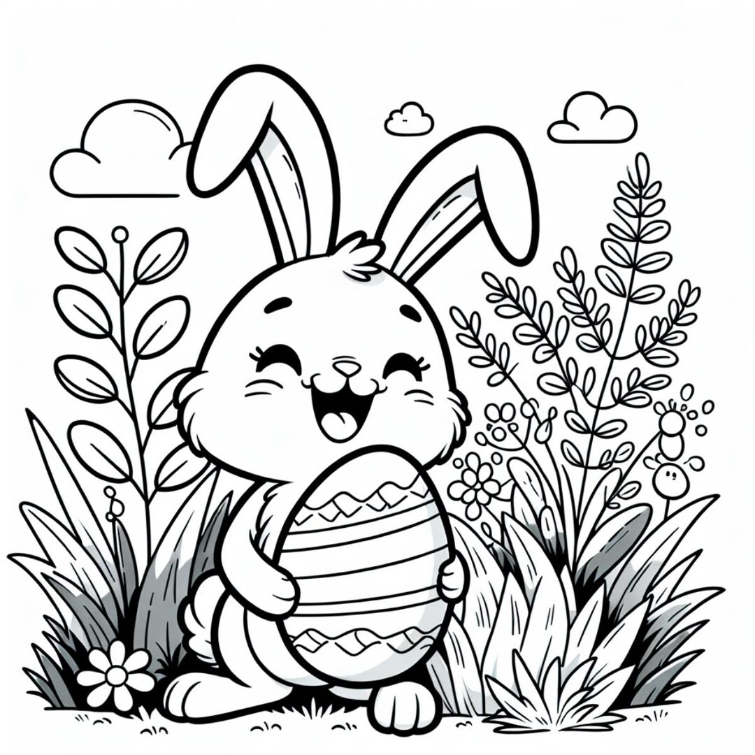 Easter Bunny Coloring Page: for All Ages - Etsy