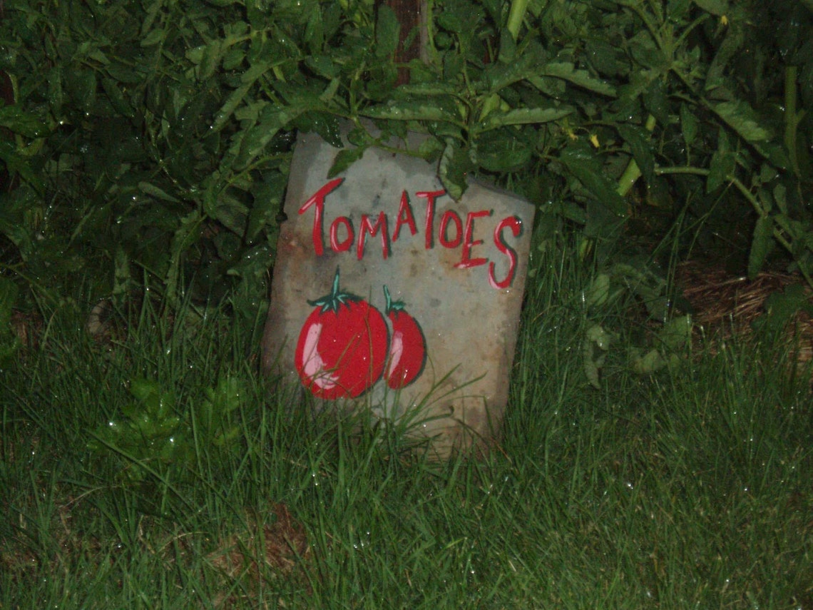 Tomato Garden Slate Sign - Etsy