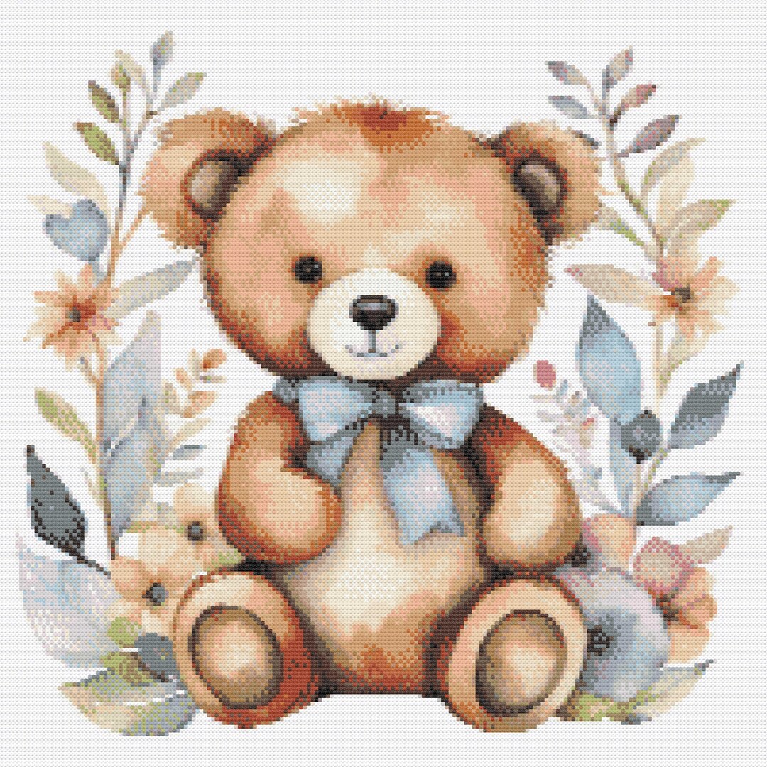 Teddy Bear Cross Stitch Design 6 - Etsy