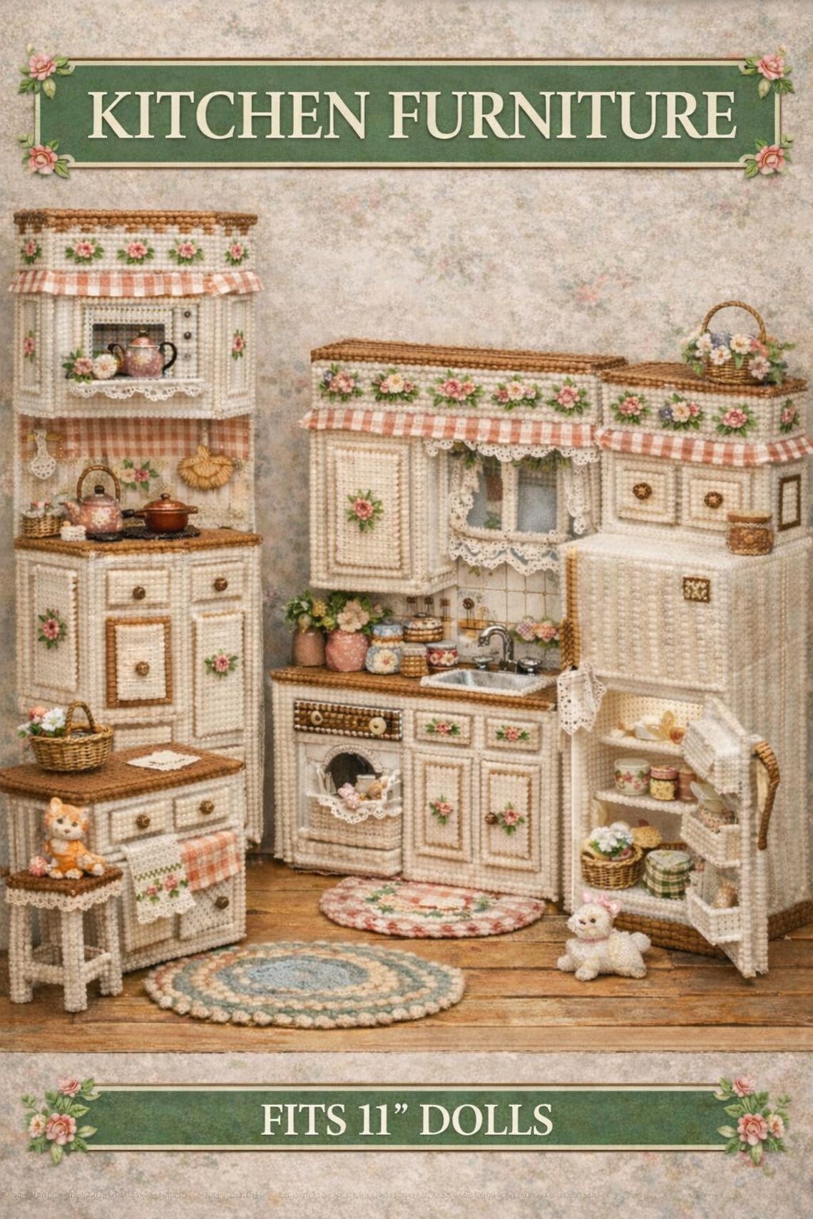 Vintage Fashion Doll Kitchen Plastic Canvas Pattern Set – Fits 11 ...