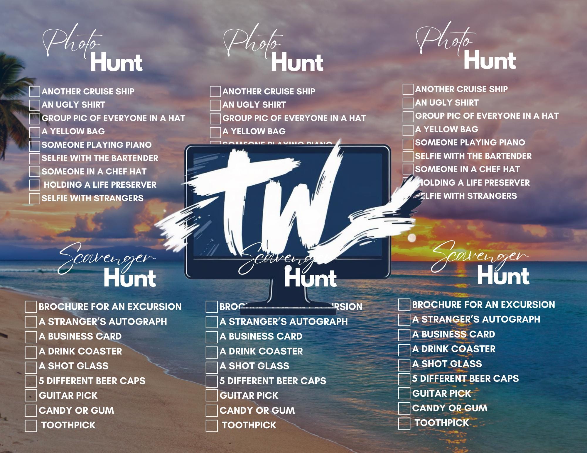 Printable Cruise Ship Games - Etsy