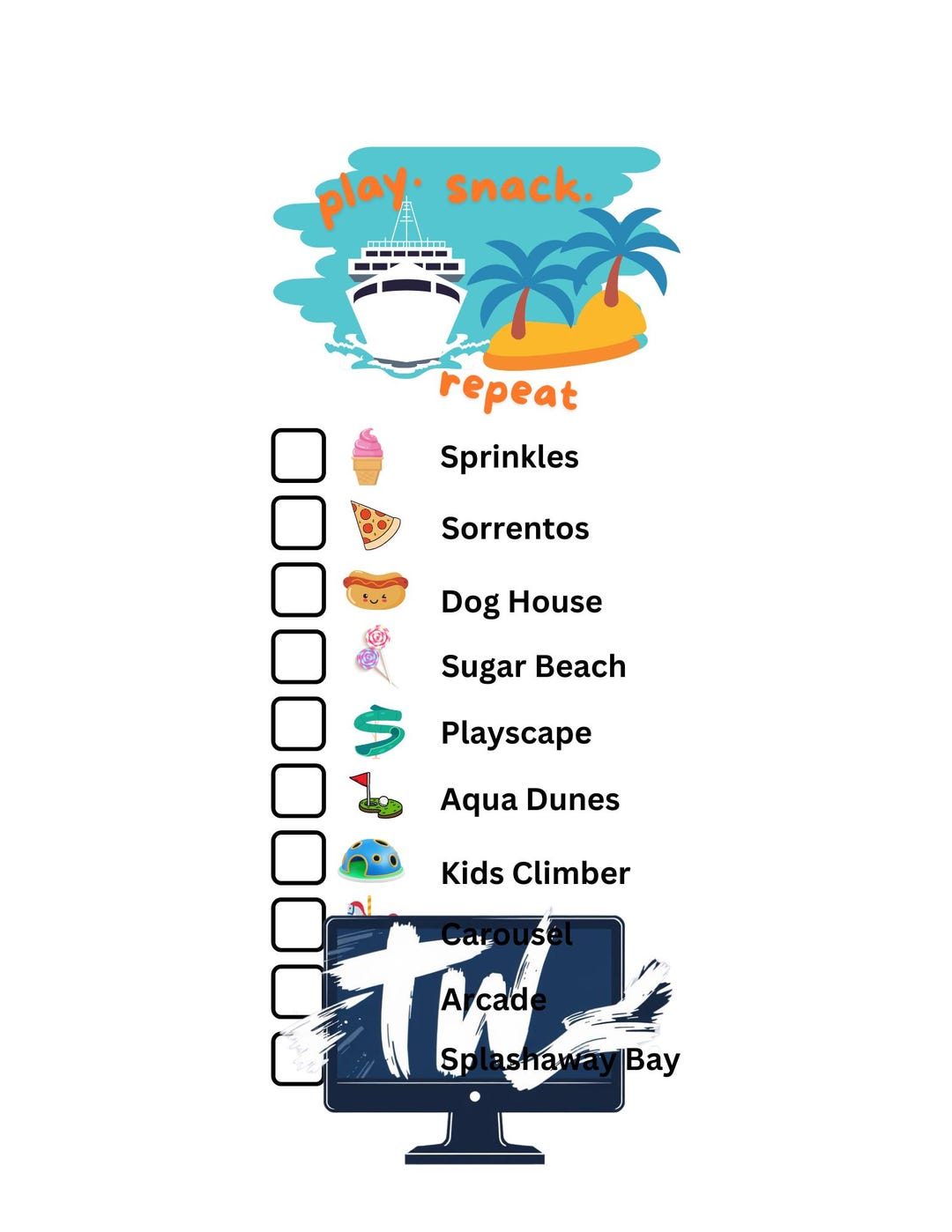 Baby/toddler/kids Utopia of the Seas Checklist Pub Crawl - Etsy
