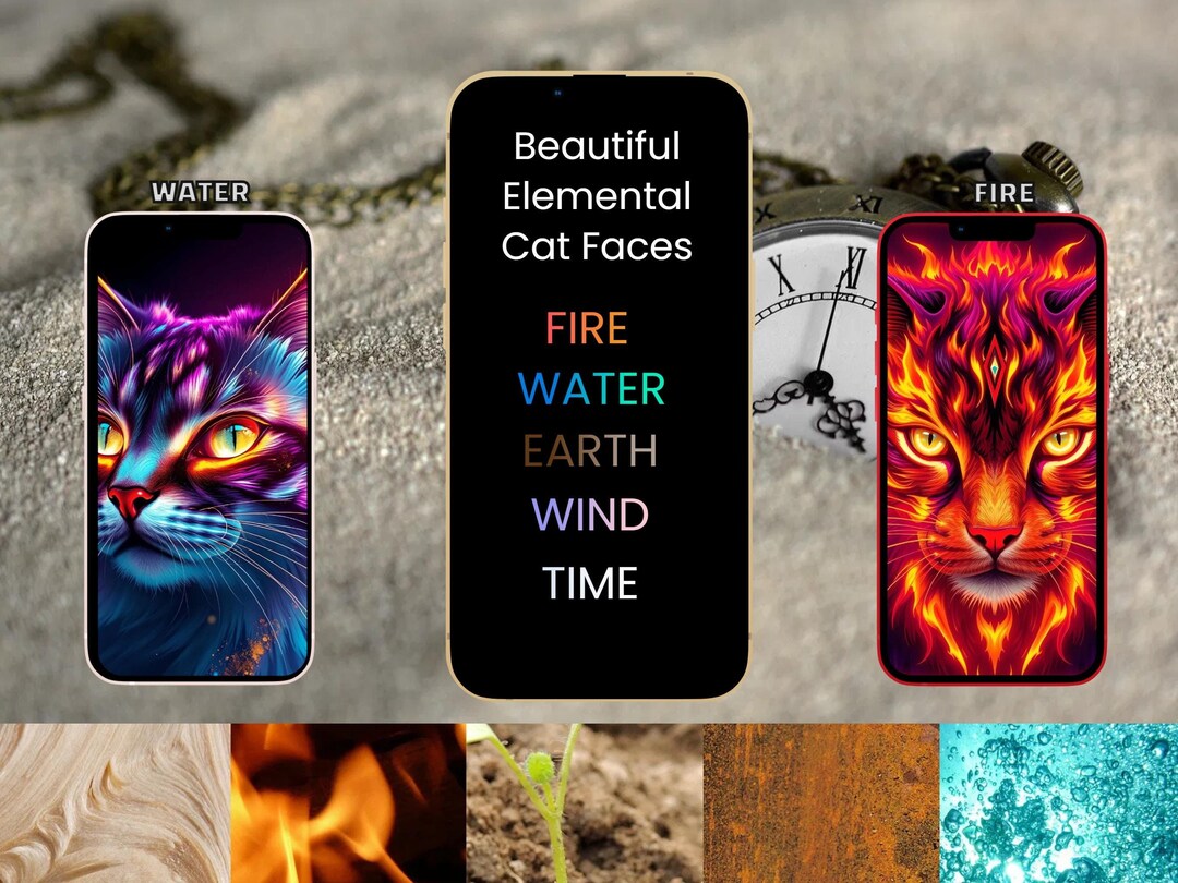 Elemental Cat Images for Phone Wallpaper - Etsy