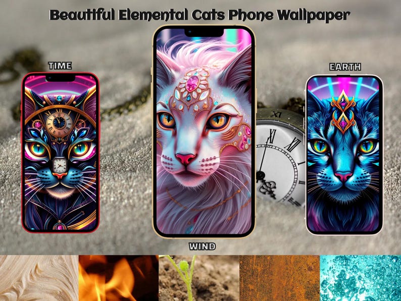 Elemental Cat Images for Phone Wallpaper - Etsy