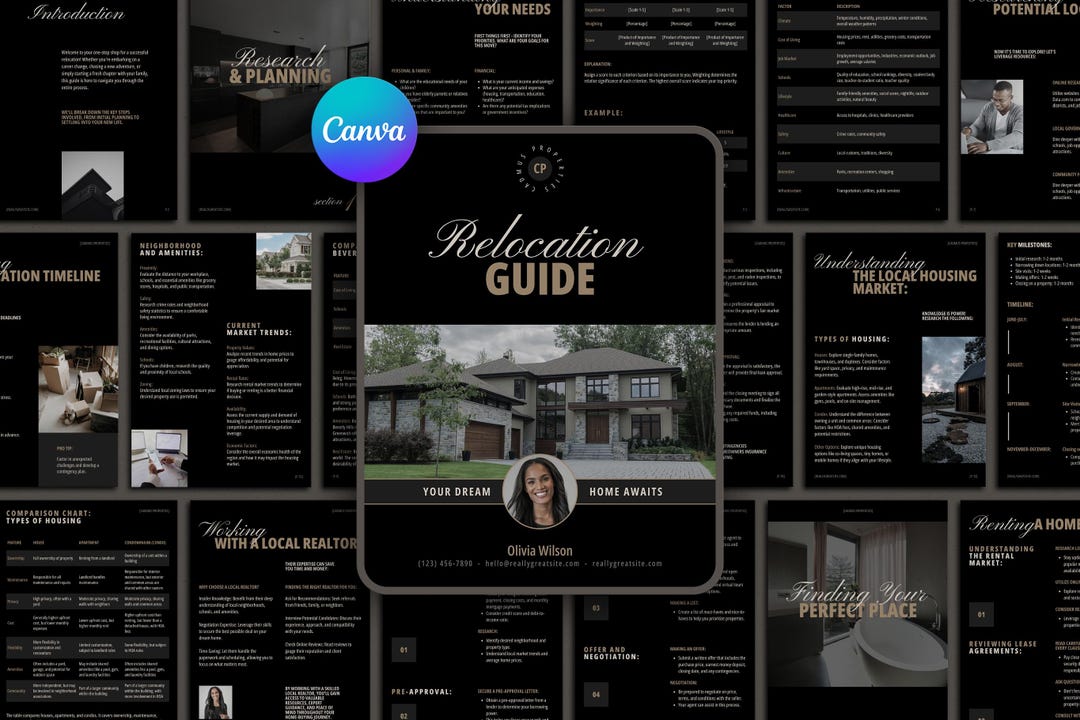 Relocation Guide Canva Template, Real Estate Editable Relocation Presentation, Realtor Marketing ...