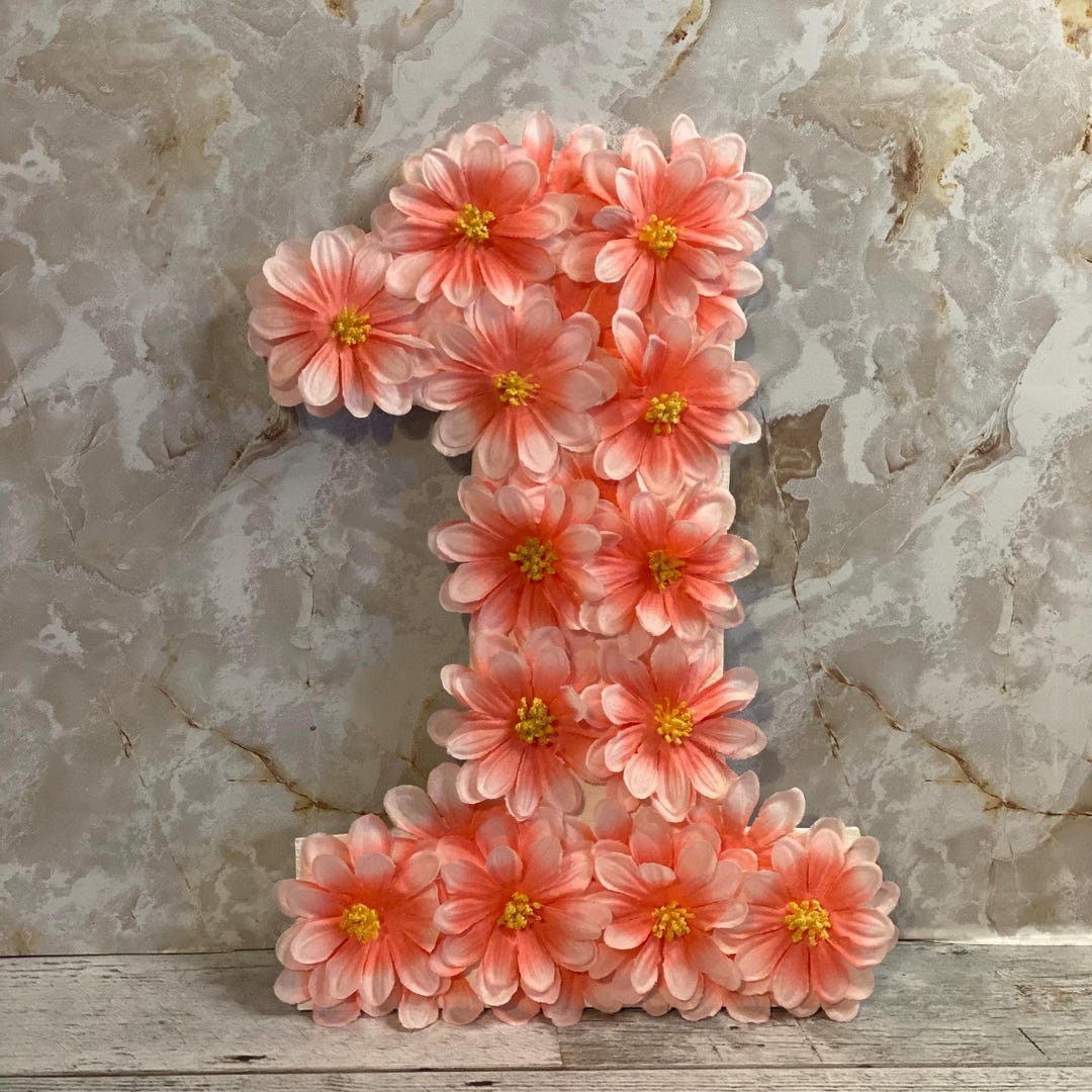 Floral Number Birthday Decor, Floral Birthday Photo Prop First Birthday ...